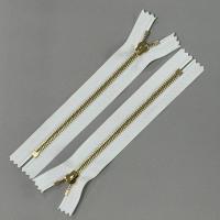 China Double Pointed Teeth Metal Zipper #5 Bright Nickel Highly Durable Pull Sequence for sale