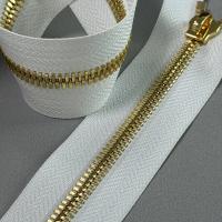 China Double Pointed Teeth Metal Zipper #5 Bright Nickel Highly Durable Pull Sequence for sale