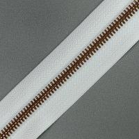 China Solid Material #5 Double Pointed Teeth Metal Zipper Durable Rose Gold Finish 60cm for sale
