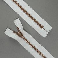 China Solid Material #5 Double Pointed Teeth Metal Zipper Durable Rose Gold Finish 60cm for sale