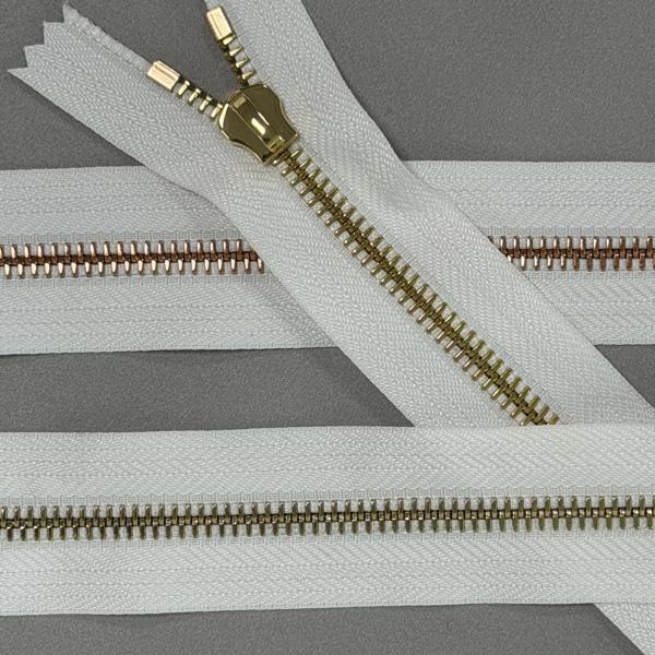 Quality High Tensile Strength #5 Brass Zipper Light Gold Euro Teeth Metal Zipper for sale