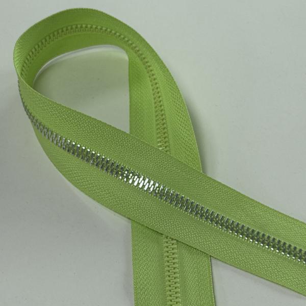 Quality Green Open End Plastic Zippers #3 Visuals Upgraded Metal Coating for sale
