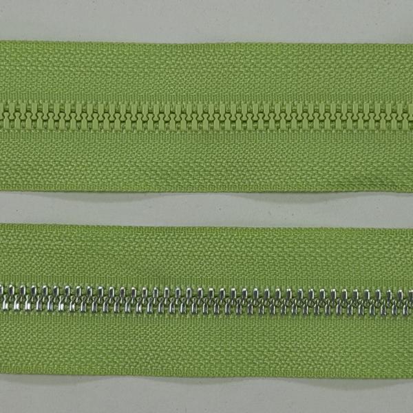 Quality Green Open End Plastic Zippers #3 Visuals Upgraded Metal Coating for sale