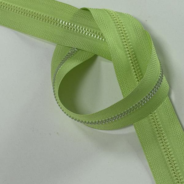 Quality Green Open End Plastic Zippers #3 Visuals Upgraded Metal Coating for sale