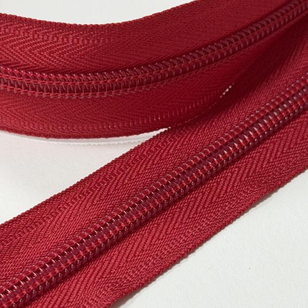 Quality Durable Red #5 Nylon Coil Zipper Smooth For Outerwear Sweatshirts for sale
