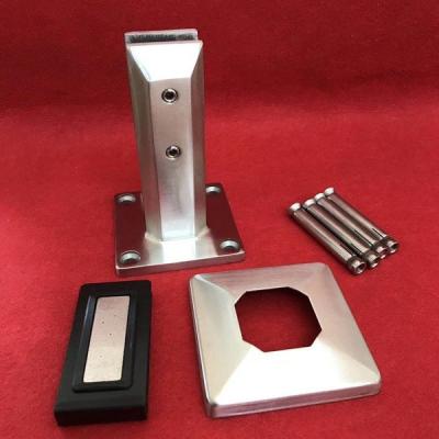 China Durable Frameless Glass Balustrade Fixings , Stainless Steel Square Glass Spigots for sale