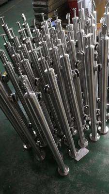 China Satin / Mirror Stainless Steel Balustrade Posts For Glass Railing System for sale