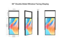 China 65 Inch Double Sided Window LCD Display 2500nit Outdoor 700nit Indoor Ultra Brightness for sale