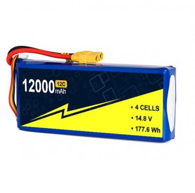 Cina 14.8V 12000mAh 4S UAV Lipo batteria 12C 25C con W/XT-30 per elicottero aereo in vendita