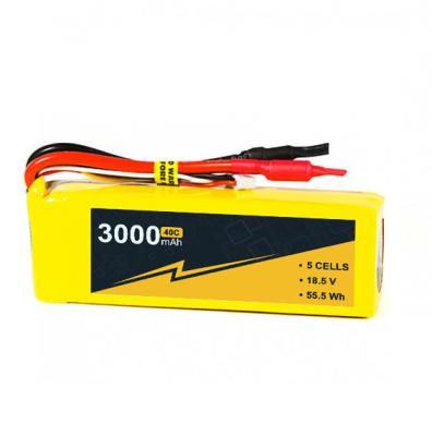 中国 3000mAh 5S1p 18.5V RC ドローン リポ バッテリー 40C-80c JST-XH 軽量 販売のため
