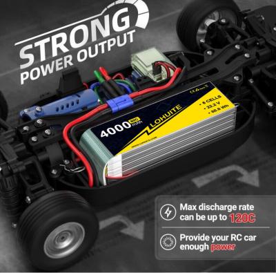 Cina Powerful 4000mAh 6S Battery Dean 60C 6S LIPO BATTERY 22.2V 590g Discharge Rate 30C-60c in vendita