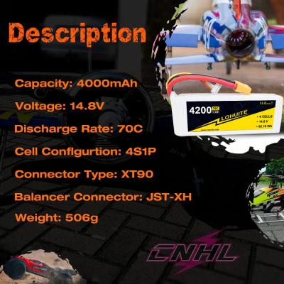 Cina RC Parts 4200mAh 4S Lipo Battery 14.8V XT60 Deans EC5 T For Axial Airplanes Cars Boat in vendita