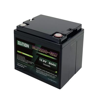 China 12V 80Ah LiFePo4 Battery Pack deep cycle Group 27 battery solar energy for sale