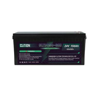 China 24V 150Ah Deep Cycle Lithium Iron Battery Pack LiFePo4 Solar Storage for sale