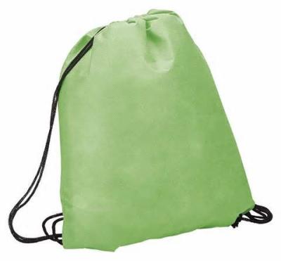 Cina zaino verde non tessuto del sacchetto della spesa della corda del poliestere 190T per promozionale in vendita