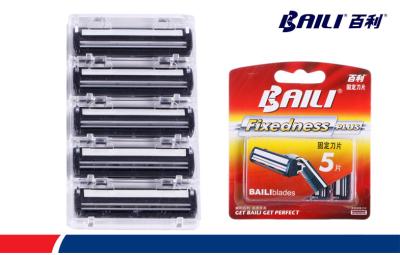 Cina 5 x Man Shaving Razor Refills Cartridge Blade 2 Layer For Baili Fixedness Series in vendita