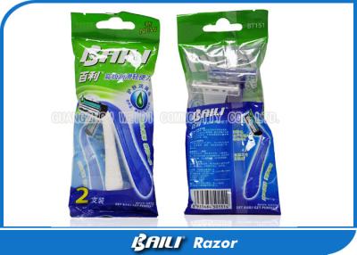 Cina Rasoio diritto eliminabile modo fisso blu/bianco con la striscia dell'aloe in vendita