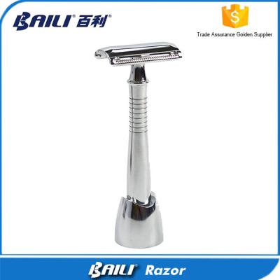 China Silver Long Handle Men Best Shaving Razor Barber Straight Razor for sale