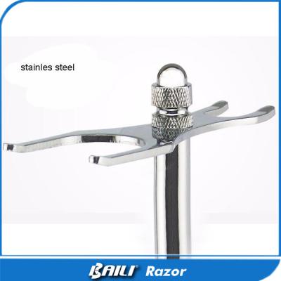 China Calidad de plata brillante brillante de la maquinilla de afeitar y del cepillo del acero inoxidable que afeita el soporte en venta