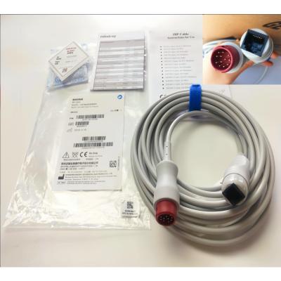 China Original IBP Invasive Blood Pressure Cable with Red Head Abbott Connector for Mindray uMEC/iMEC Patient Monitors for sale