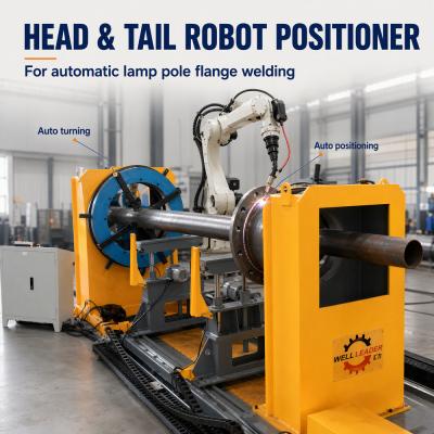 China Head & Tail Robot Positioner | Automatic Lamp Pole Flange Welding System, High Precision Auto Turning & Positioning for sale
