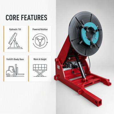 China Hydraulic Rotary Welding Positioner, Tilting Type, for Vessel, Pipe Welding, Grinding & Repairing for sale