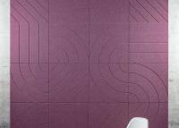 China V Shape Purple Polyester Sound Absorbing Panels High Density for sale