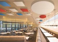 China OEKO 100％ Polyester Fabric Acoustic Ceiling Panels Geometry Shaping for sale