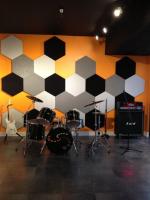 China 12mm Thickness Hexagonal Decorative Wall Ceiling Polyester Acoustic Panels for sale