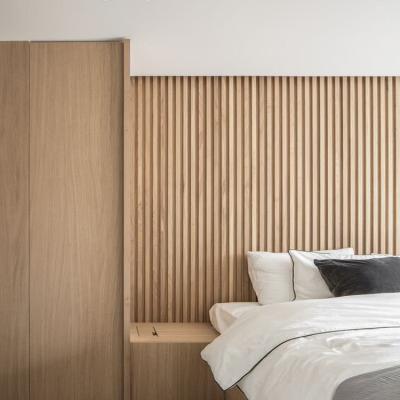Cina MDF acustico decorativo 2400x600mm di legno dei pannelli di parete del legname a stecche in vendita
