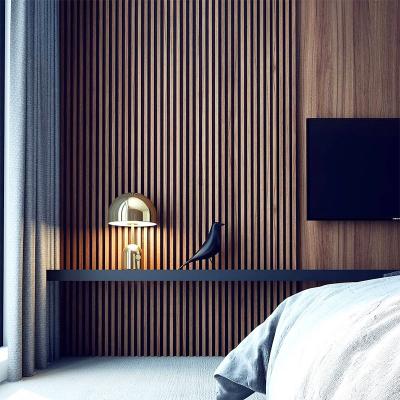 Cina Il Mdf ha perforato il pannello di legno acustico della stecca per la decorazione della parete interna in vendita