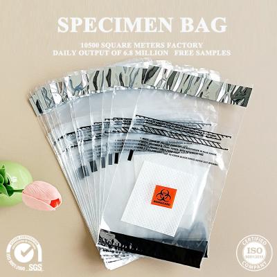 China Anti-spill Specimen Bag with Absorbent Pad Inside for Liquid Medical Specimen Safe Transportation for sale