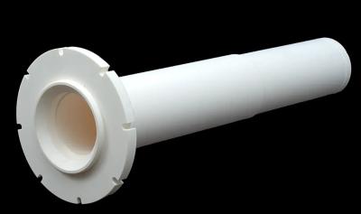 China Custom Flanged Alumina Ceramic Pipe 99% Al2O3 For Sealed High Temp Connections for sale