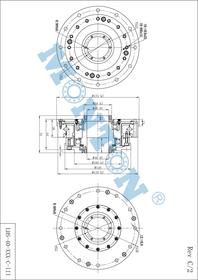 Ingranaggio di harmonice di LHS-40-100-C-III driive