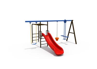China Outdoor Kids Play Swing Metal Swing Set With Slide For Amusement Parks for sale