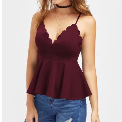 China high quality ladies sexy backless deep v-neckling fashion blouse for women en venta