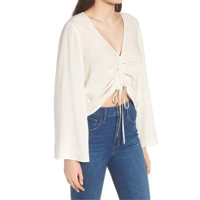 China Latest Ladies New Fashion Summer Casual Long Sleeve Blouse for Women en venta