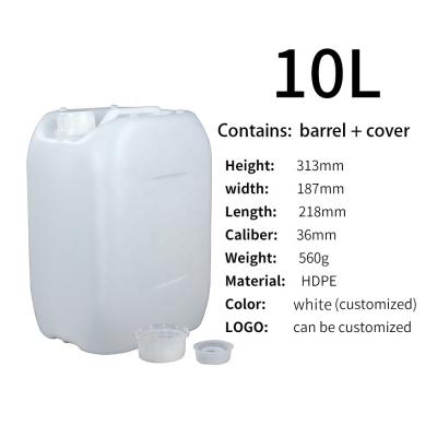 China Duurzame HDPE 10L Plastic Chemische Bestand Containers met Deksel 0.56kg Te koop