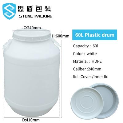 China Wit HDPE 100% Chemisch 60l Plastic Vat met Dekking Te koop