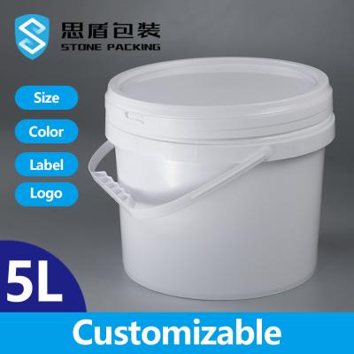 China CMYK White 5 Gallon 20 Litre Paint Bucket With Lid Plain Lacquered for sale