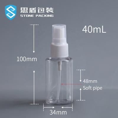China Rekupereerbare 40ml-de Nevelfles 73*34mm van het Alcohol Transparante HUISDIER Te koop