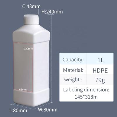 China De desinfecterende Melk 1 Literhdpe Plastic Flessenzuur etst Te koop