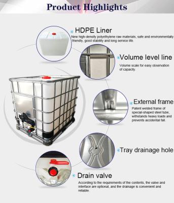 China DC53D de aço galvanizado IBC Tote Liquid Packaging químico plástico à venda