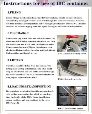 China HDPE químico branco dos tanques de IBC totalizador químico de 300 galões à venda