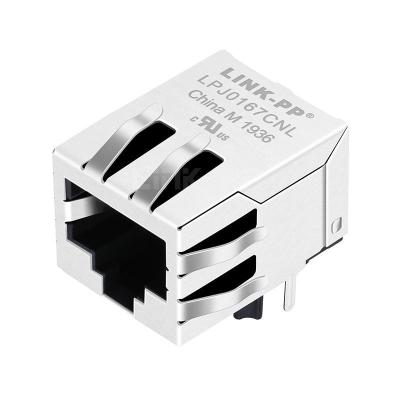 中国 Halo HFJ11-1041ERL コンパティブル LINK-PP LPJ0167CNL 10 ベース-T タブダウン 無 LED シングルポート シールド RJ45 ICM コネクタ 販売のため