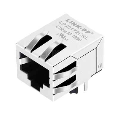 中国 Halo HFJ11-1043E コンパティブル LINK-PP LPJ0172CNL 10 ベース-T タブダウン LEDシングルポート Cat5e RJ-45ソケット接続なし 販売のため