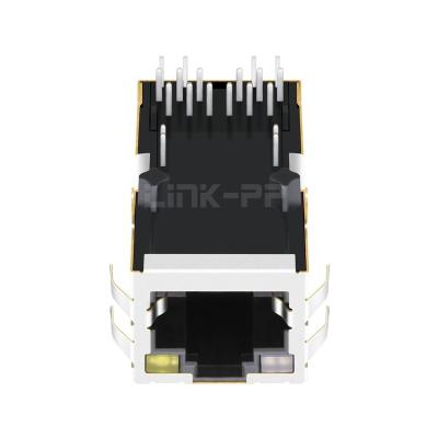中国 パルス JT7-1119NL コンパティブル LINK-PP LPJK9093AONL 10G ベース-T タブアップ オレンジ&グリーン/イエロー LEDシングルポート POE++ RJ45 モジュラーソケット 販売のため