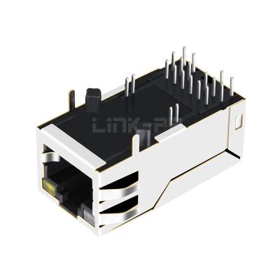 中国 パルス JT7-1119NL コンパティブル LINK-PP LPJK9093AONL 10G ベース-T タブアップ オレンジ&グリーン/イエロー LEDシングルポート POE++ RJ45 モジュラーソケット 販売のため