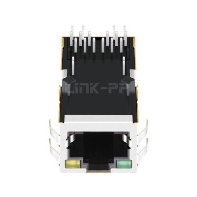 Cina LPJK9093AHNL 10G integrato RJ45 Magjack PoE++ Single Port Tab Up con LED verde/giallo in vendita