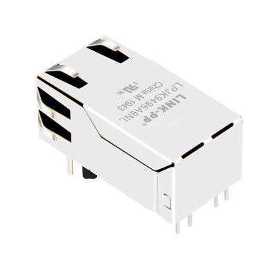 中国 LPJK9496A9NL 10G Base-T RJ45 POE磁気付き ジャックタブアップ グリーン/グリーンLED付き 販売のため
